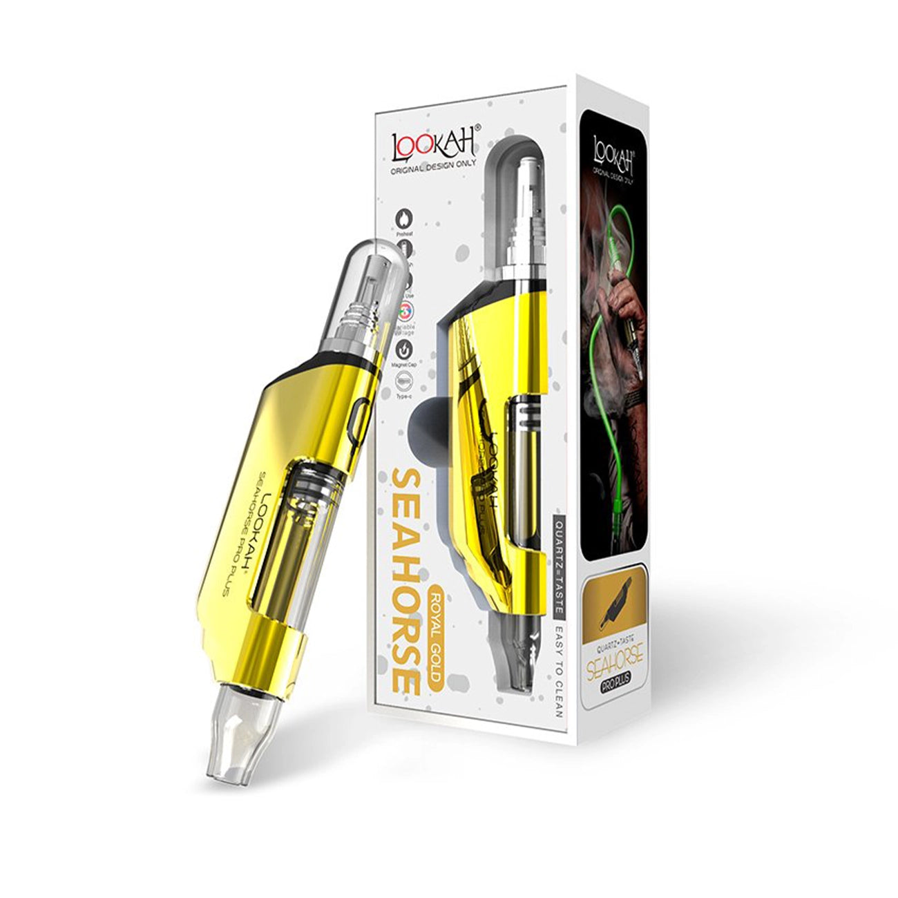 "Royal Gold" Seahorse Pro Plus By Lookah – Lucky Cat Smoke Shop